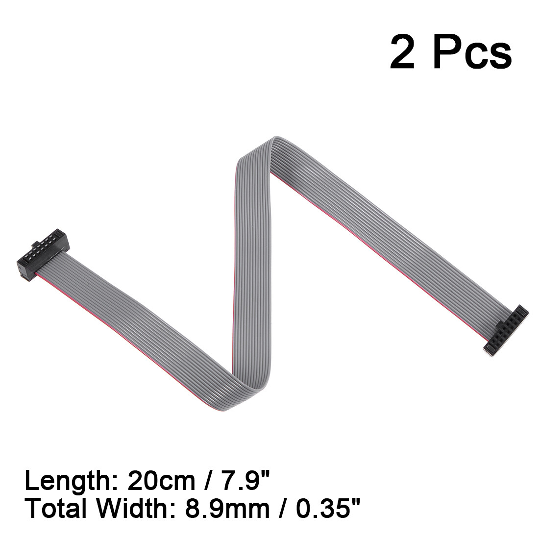 IDC 14 Pins Connector Flat Ribbon Cable Female Connector 20cm 1.27mm ...