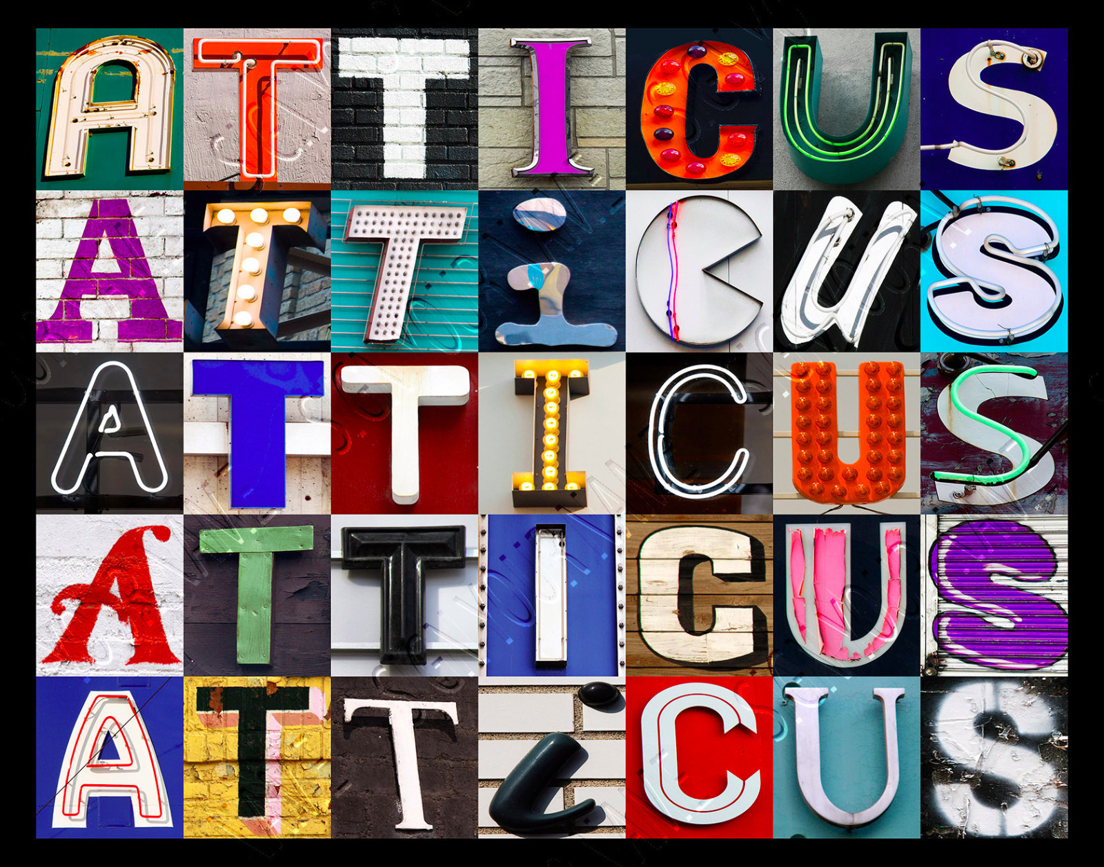 ATTICUS Name Poster featuring photos of actual sign letters | eBay