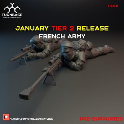 Turnbase Miniatures Modern French Army Snipers Zona Alfa Spectre 15mm ...