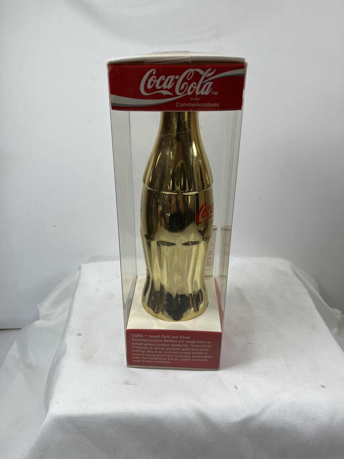 Coca Cola Gold Glass Bottle Commemorative 100 Years | eBay UK