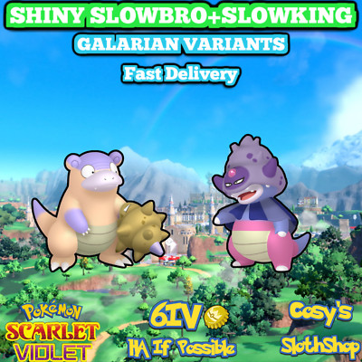 Slowbro+Slowking GALAR Shiny 6IV Pokemon Scarlet & Violet FAST SET OF 2 ...