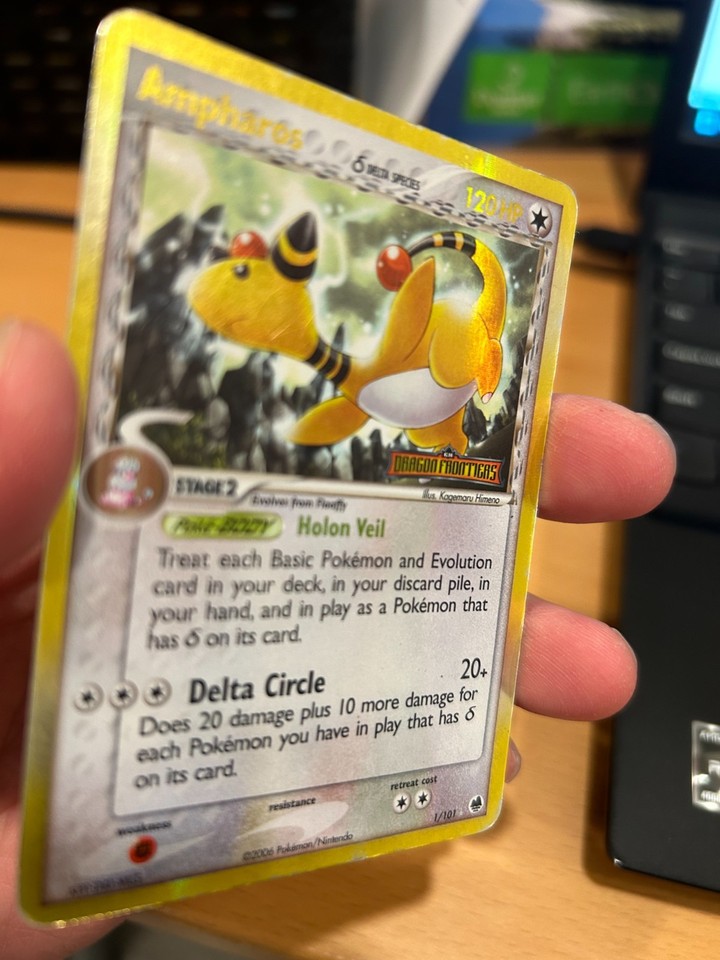 Pokemon TCG Ampharos Reverse Holo 1/101 - Stamped EX Dragon Frontiers ...