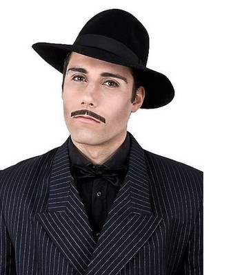 Gomez 20s Gangster Moustache Real Hair Pencil Thin Fake Theatrical Tash ...