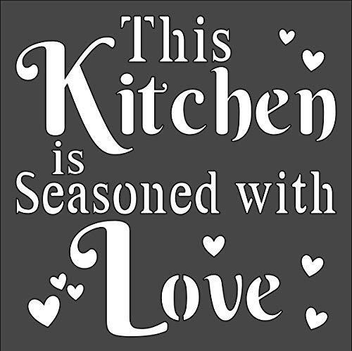This Kitchen is Seasoned with Love Stencil Template Reusable - Wall Art ...