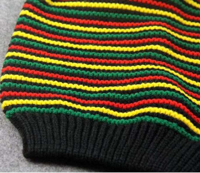 Rasta Bob Marley Style Reggae Hat Jamaican Pom Slouch Cotton Winter ...