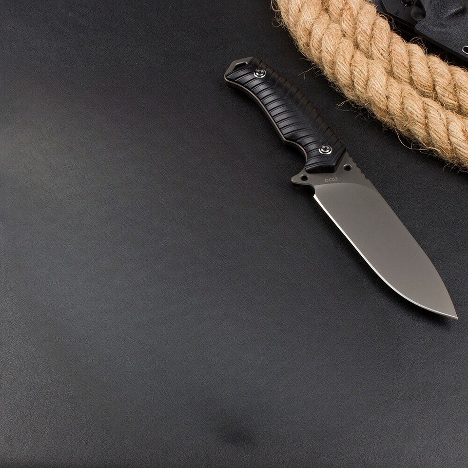 10''New CNC DC53 Steel 5MM Blade G10 Handle Survival Hunting Tactics ...
