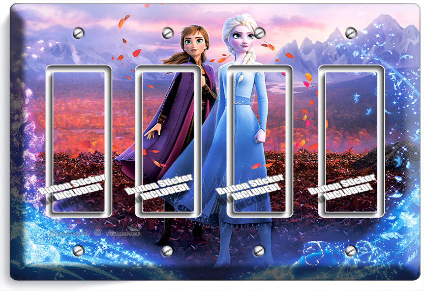FROZEN PRINCESS ANNA AND ELSA SISTERS LIGHT SWITCH OUTLET WALL PLATES ...