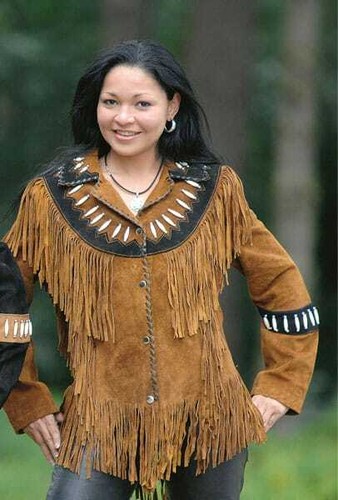 Women Native American Western Cowboy Leather Jacket Suede Fringe ...