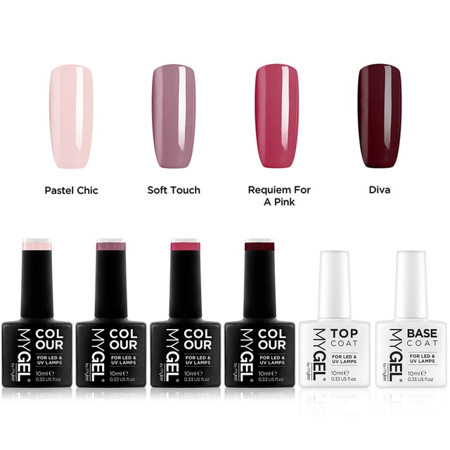 MYLEE Nail Gel Polish 4 MYGEL Colours with UV Lamp Starter and Wipe ...