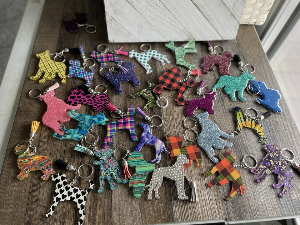 Dog Breed Epoxy Keychain Destash…Glitter Keychains…Vinyl Keychains ...