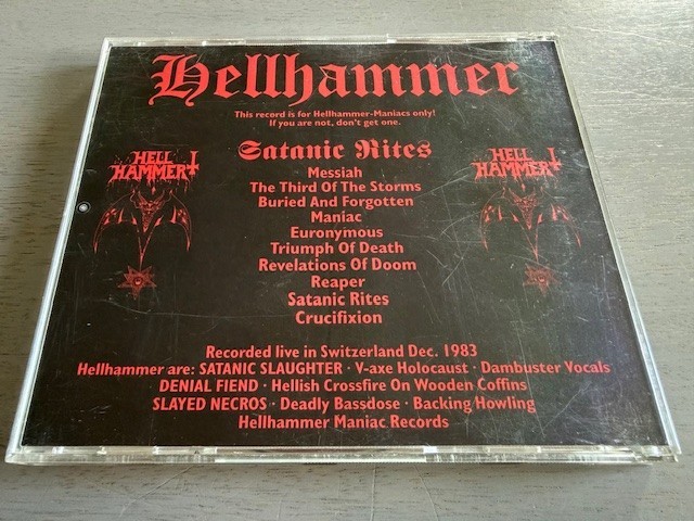 HELLHAMMER - SATANIC RITES 1.PRESS CD (HELLHAMMER MANIAC REC.) 2000 | eBay