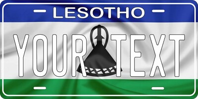 Lesotho Flag Wave License Plate Personalized Custom Auto Bike ...