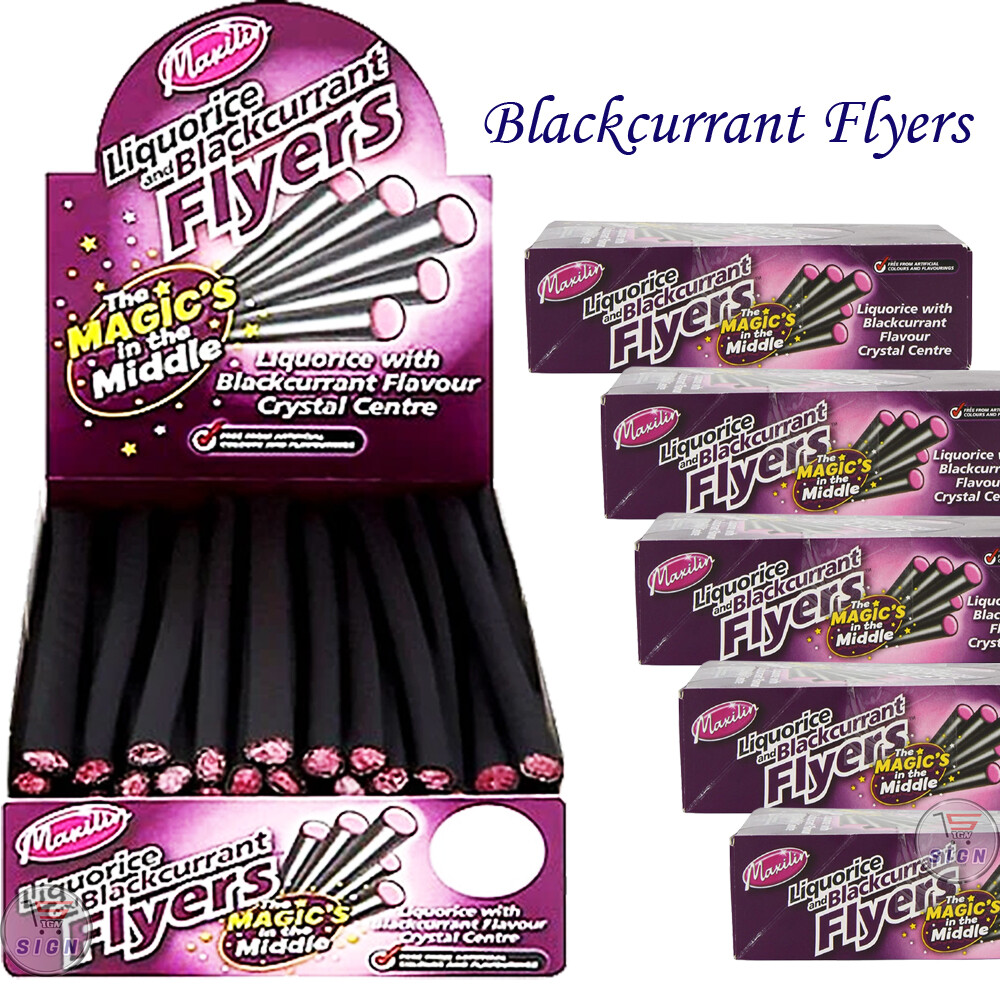 MAXILIN GIANT Liquorice with Blackcurrant FLAVOUR CRYSTAL CENTRE FLYERS ...
