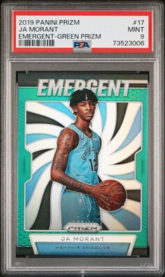 Ja Morant 2019-20 Panini Prizm Emergent Green RC #17 Grizzlies SP ...