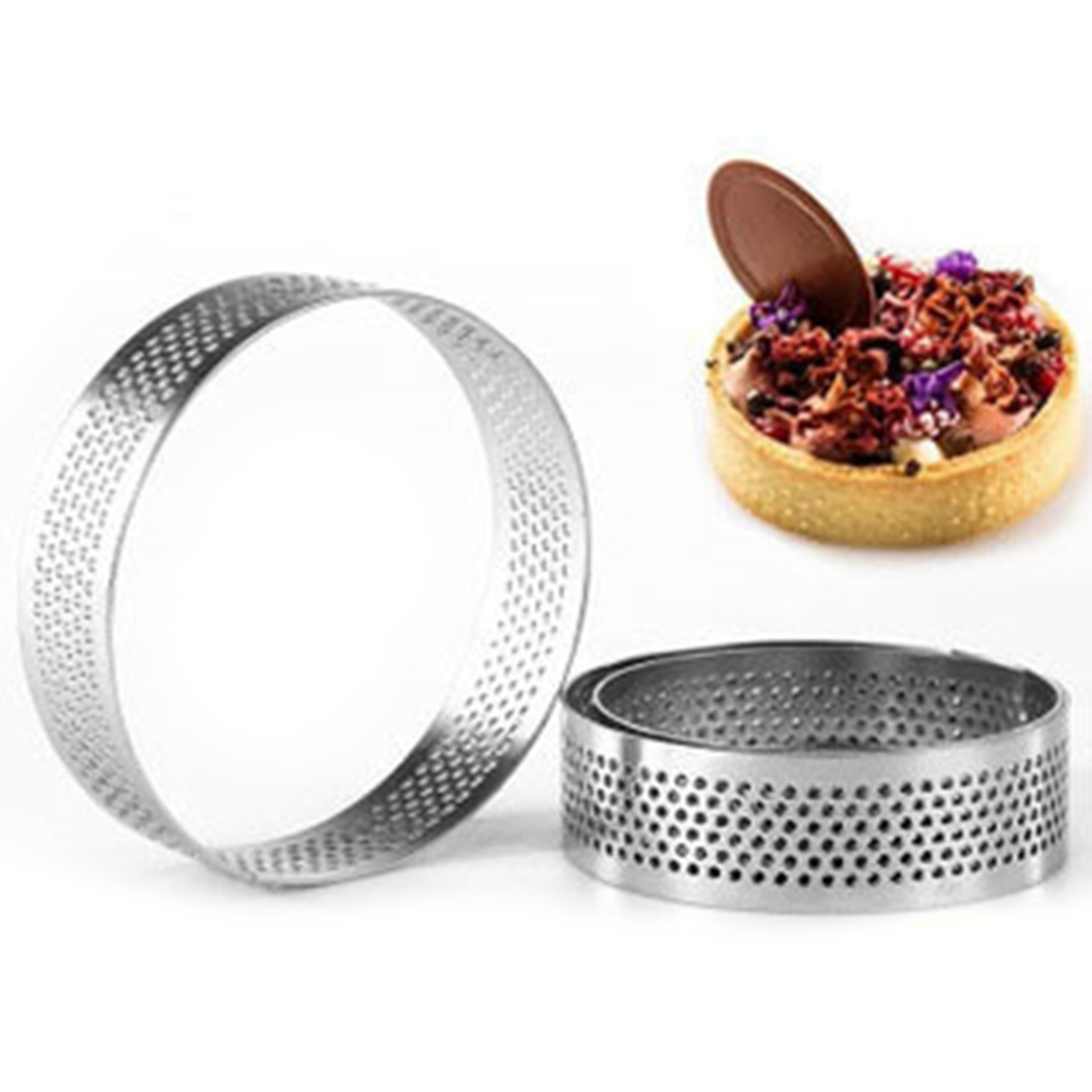 Tart Circle Mold Round-Shape Reusable French Mousse Circle Ring Tart ...