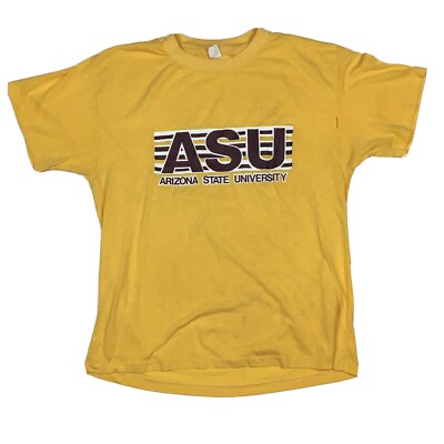Vintage Arizona State University Sun Devils ASU Yellow T-Shirt Single ...