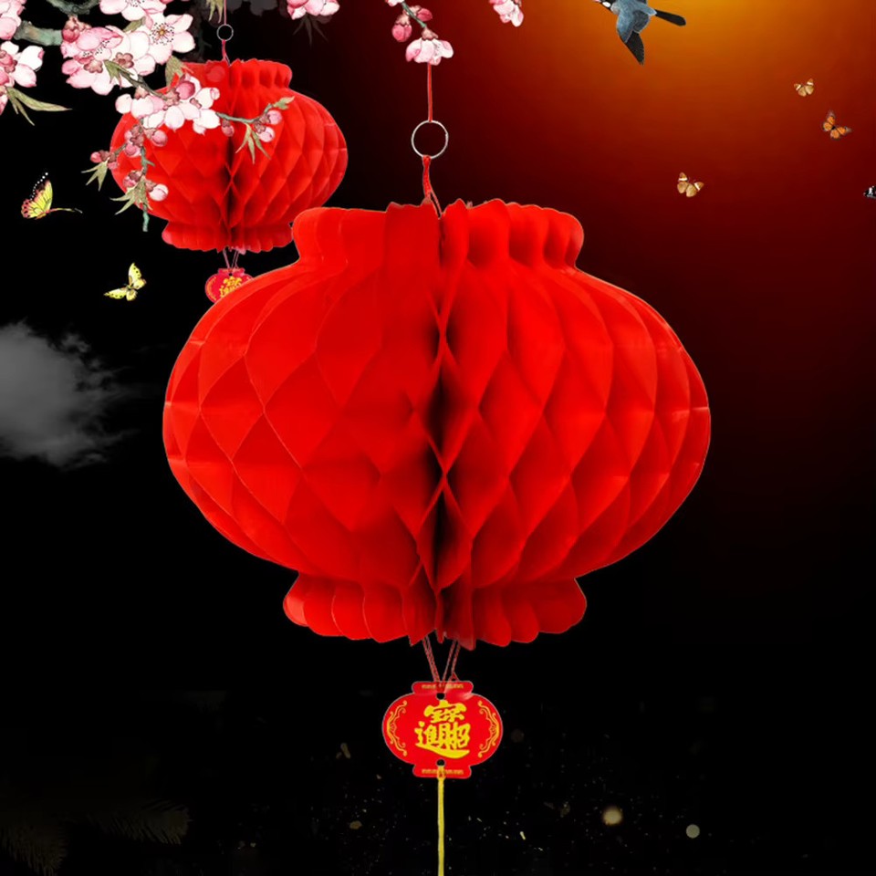 10pcs Good Fortune Red Paper Lanterns for Chinese New Year Spring ...