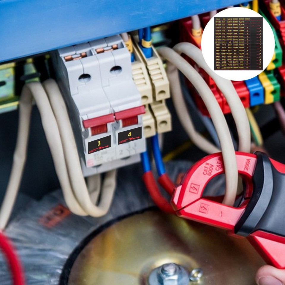 10 Sheets Label Stickers Circuit Breaker Decal Electric Panel Identify ...