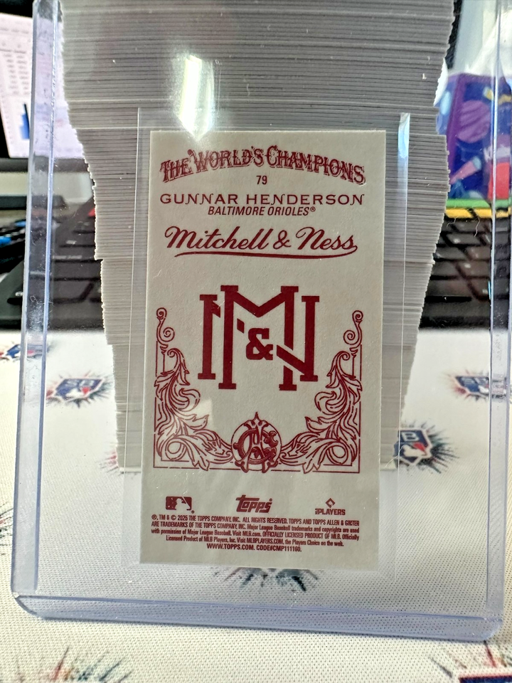 2025 Topps Allen & Ginter GUNNAR HENDERSON Mini Mitchell & Ness Back SP ...