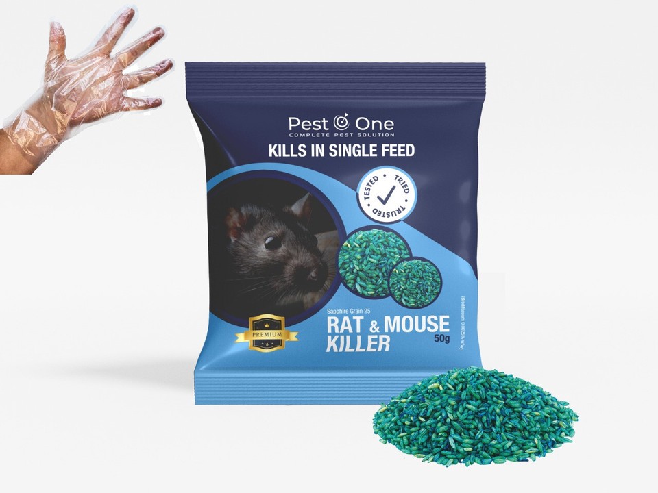 1kg Rat & Mouse Poison STRONGEST AVAILABLE ONLINE 20 x 50g Sachets Free ...