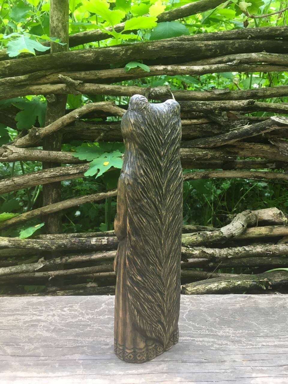 Veles Statue Slavic God Wooden Carved Figure Wood Handmade Decor Height ...