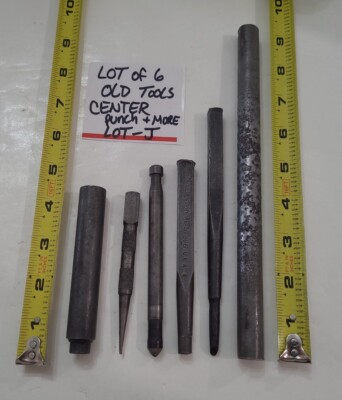 Center Punch Mix Lot Of 6 Hand Tools Punches Vintage Old USA Tool (J ...
