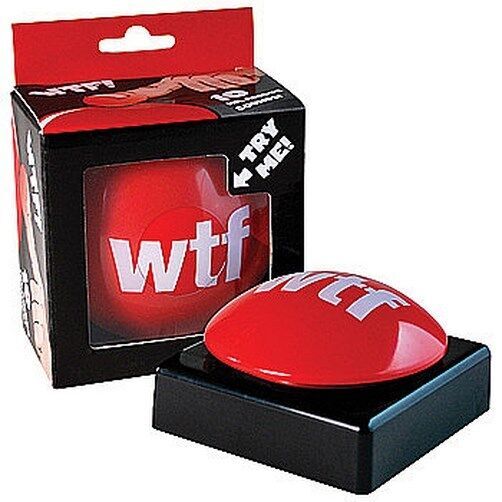 WTF What the F*%k Red Slam Button - Joke Gag Gift Funny Prank Novelty ...