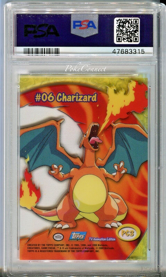 PSA 9 MINT Pokemon Charizard Topps Clear Card PC3 2000 TV Animation | eBay