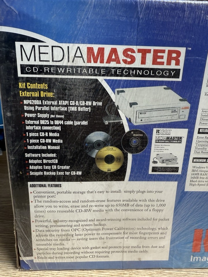 Vintage Ricoh Media Master CD-Rewritable CD-RW Drive MP 6200A | eBay