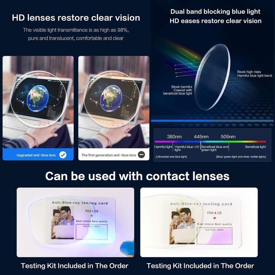 Blue Light Blocking Glasses for Women Men Fashion Computer Screen ...