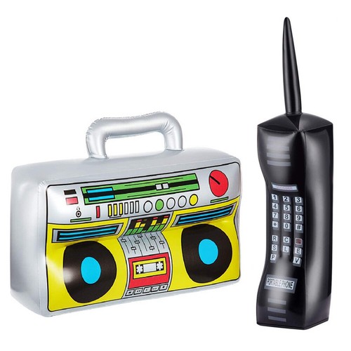 80s 90s Inflatable Radio Boombox Mobile Phone Prop Birthday Supplies ...