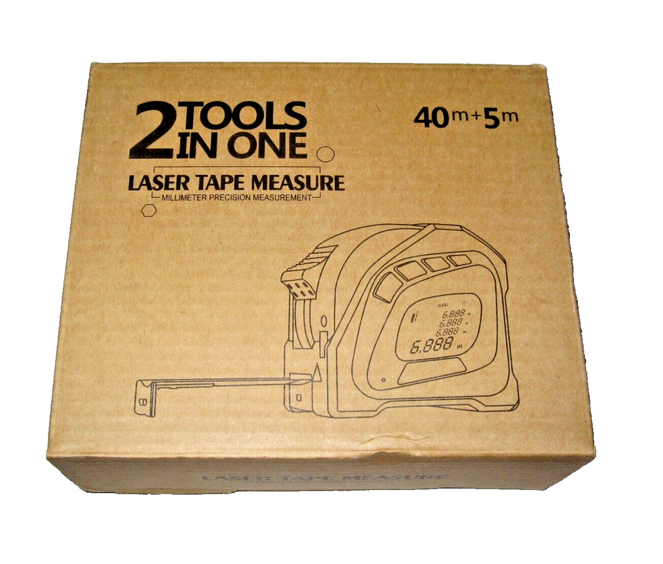 White Laser Tape Measure Millimeter Precision Measurement 2 Tools in ...