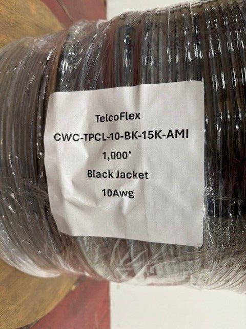 TelcoFlex Telecom Power Wire & Cable CWC-TPCL-10-BK-15K-AMI 1000ft ...