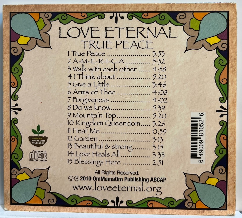 Love Eternal : True Peace (CD Digipak 2010 OmMamaOm) *Rare* *Very Good ...