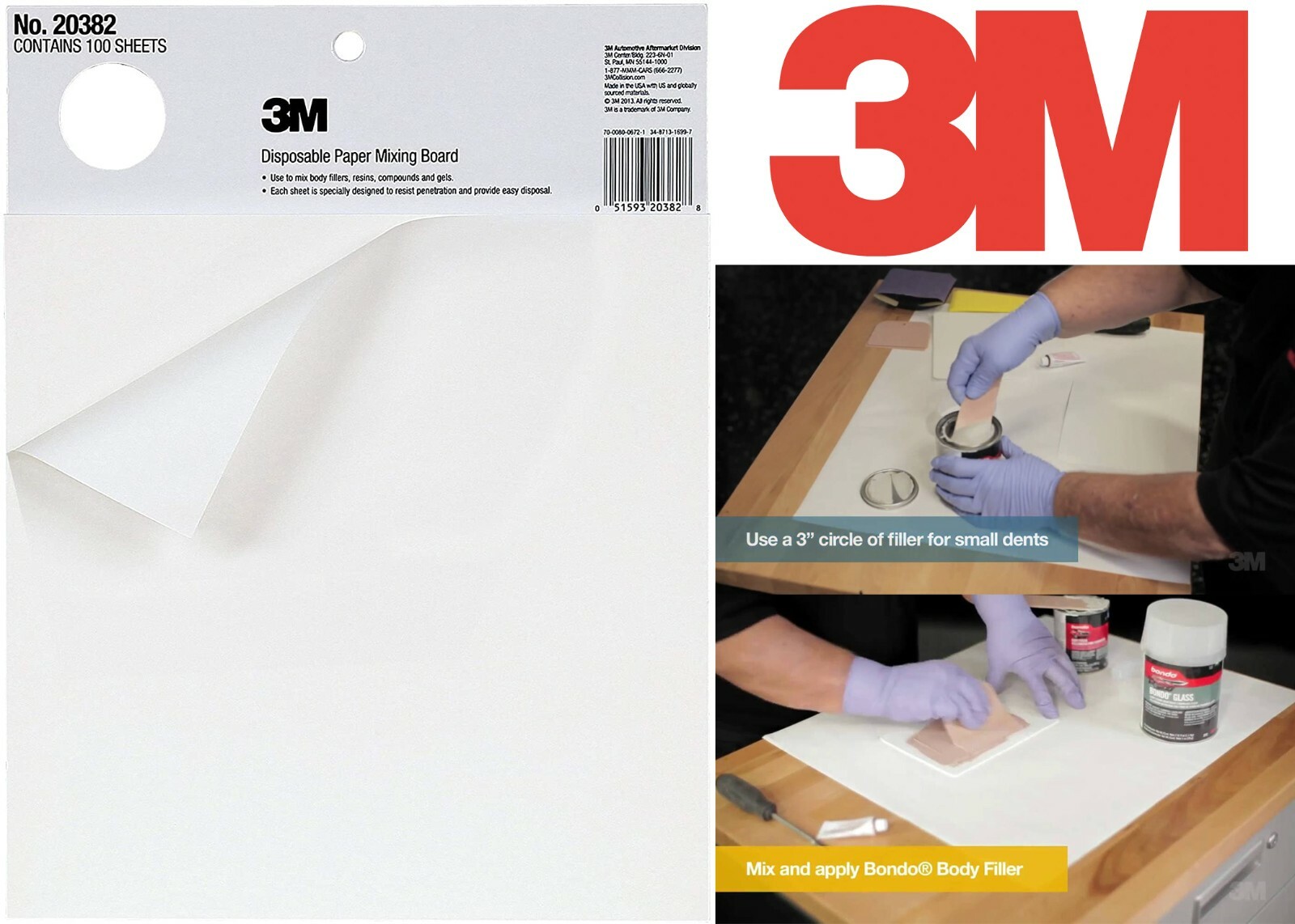 Marson 3M 20382 Large Paper Mixing Board, Pack of 100 New Free Shipping ...