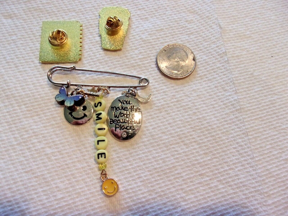 LOT 3 Mom Mother Pins Mom Life notebook Fuel cup Smile Butterfly Enamel ...