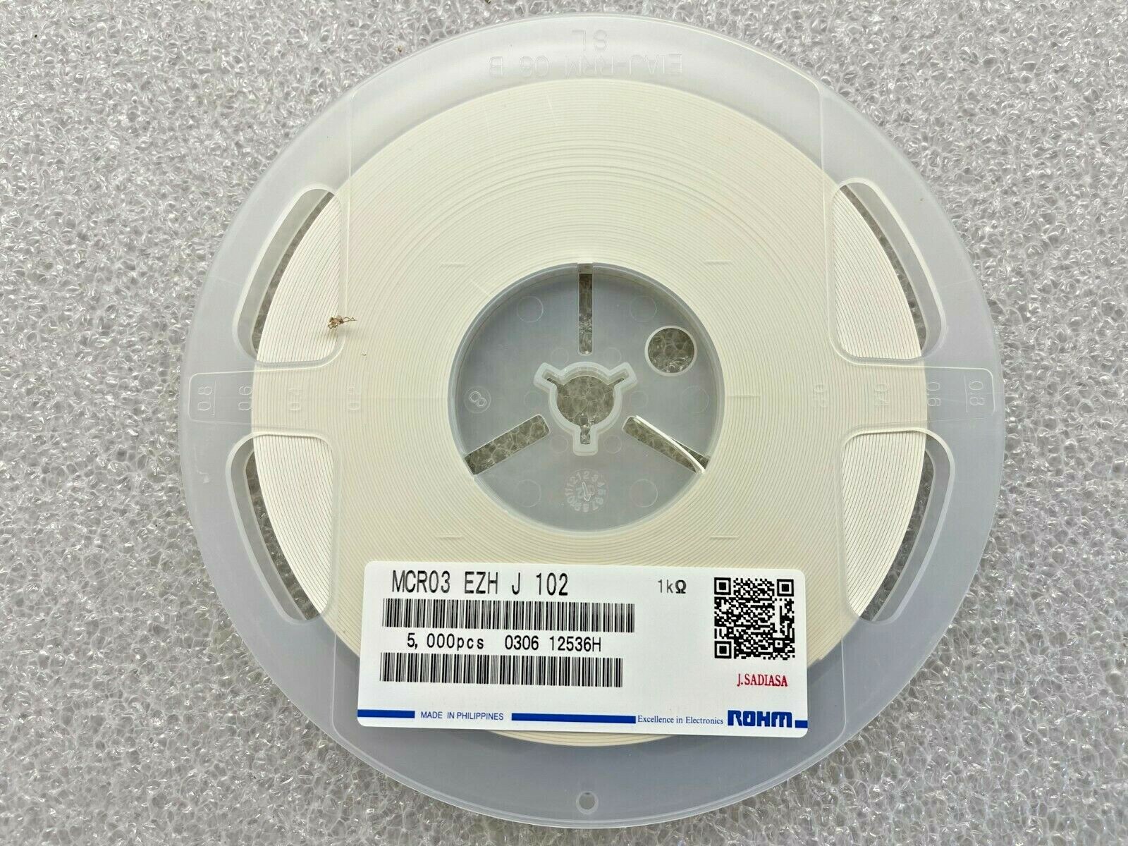 (5,000 PIECE REEL) MCR03EZHJ102, ROHM, Fixed Resistor thick Film, 0.1W, 1000ohm | eBay