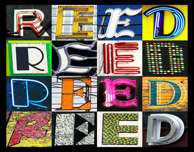 REED Name Poster featuring photos of actual sign letters | eBay