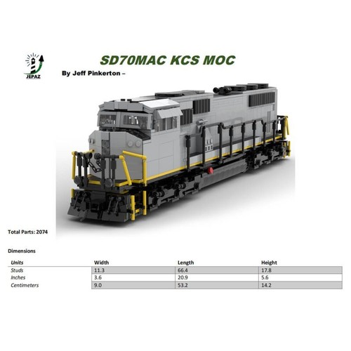 SD70MAC KCS Train Model 2064 Bricks/Dynamic Version MOC-145298 High ...