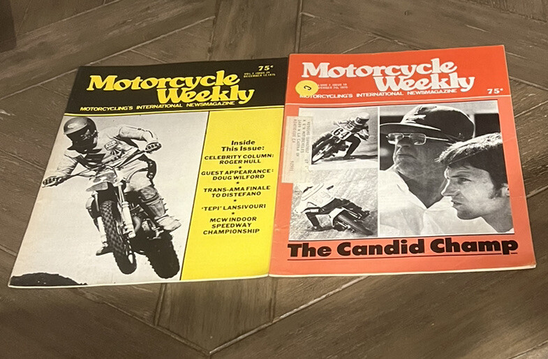 Motorcycle Weekly (1975) Bike Magazine- Roger Hull, Tepi, Lansivouri ...