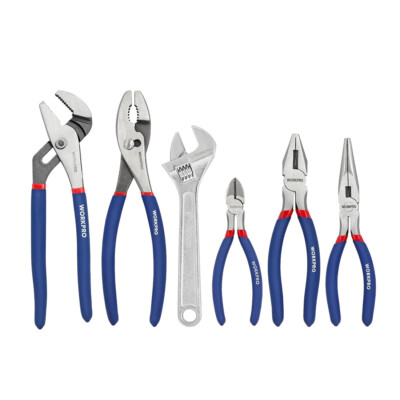 WORKPRO 6 Pcs Carbon Steel Pliers Wrench Set Durable Non-Slip Grip ...
