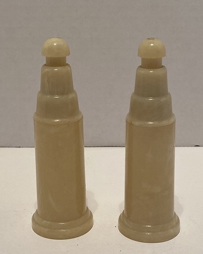 Atomic Plastic Salt & Pepper Shakers Art Deco Skyscraper Bullet 1940's ...