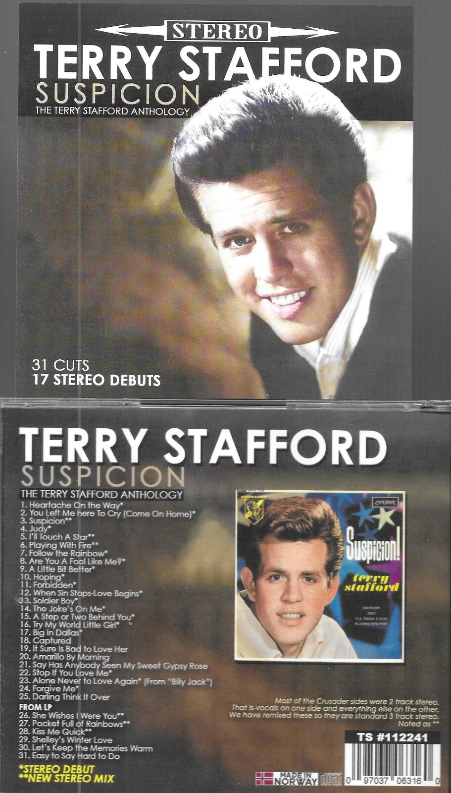 TERRY STAFFORD-SUSPICION/ANTHOLOGY-31 CUTS-17 STEREO DEBUTS-MANY ...