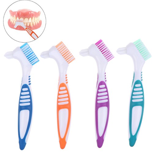 1Pc Denture Teeth Brush Easy Grip Handle Double Sided Toothbrushes ...