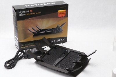 Netgear Nighthawk X6 AC3200 Tri-Band WiFi Router R8000 R8000-100NAS T23 ...