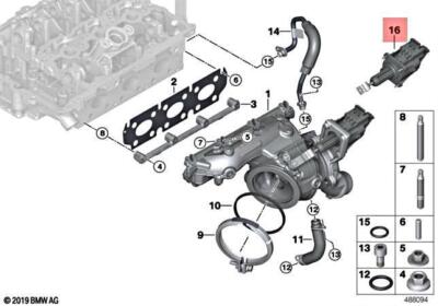 Genuine BMW F20 F21 F22 F23 F30 F31 Set Wastegate valve actuator ...
