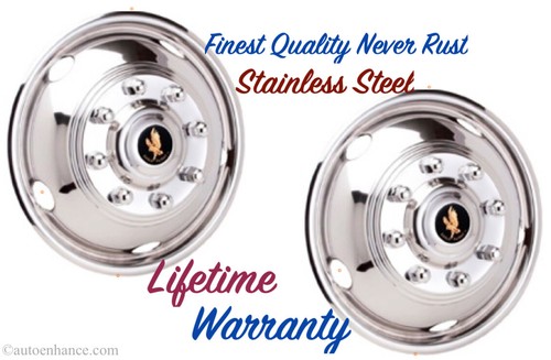 17" Dodge Ram 3500 Dually Bolt On Wheel Skin Simulators Front Wheel Rim ...