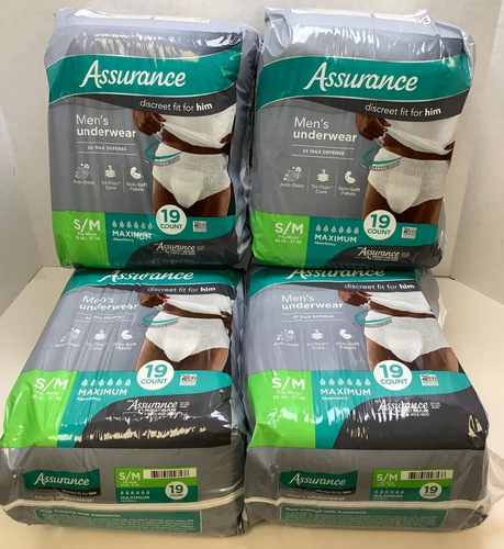 Assurance Men's Incontinence Underwear, S/M(26-37in), Maximum ...