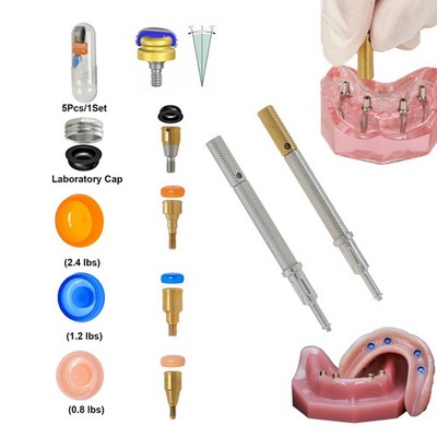 Dental Locator Retention Male Caps & Core Tool Kit Inserts Overdenture ...