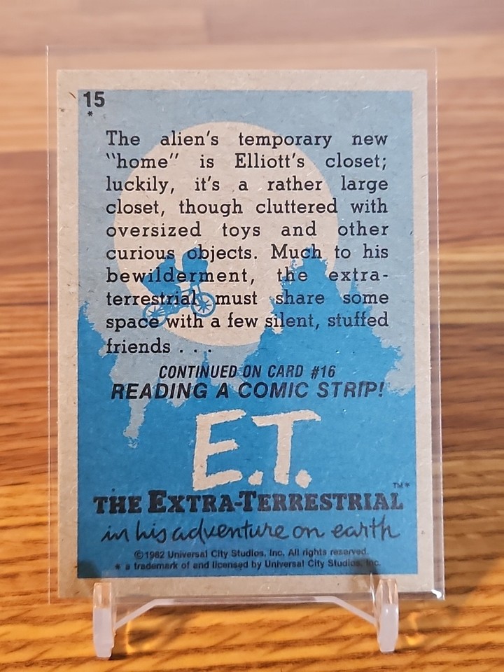 Among Elliott’s Toys 1982 Topps E.T. The Extra Terrestrial #15 Raw Card ...